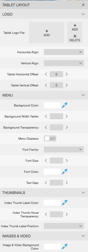 Admin - Tablet Layout Glossary – Support